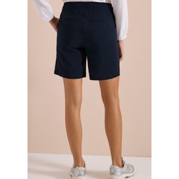 Cecil Damen Shorts "Style Chelsea", blau, Gr. XXL, unifarben, Web, Obermaterial: 66% Baumwolle, 30% Polyester, 4% Elasthan, Hosen, Sommer-Shorts mit