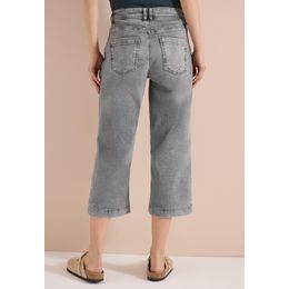 Cecil Damen Loose-fit-Jeans, grau, Gr. 33, unifarben, Jeans, 89% Baumwolle, 9% Polyester, 2% Elasthan, Jeans, in 3/4-L&auml;nge