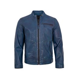 Jilani Lederjacke Lammnappa in Dunkelblau | Gr.: 56