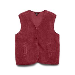 V&eacute;ro Moda Vero Moda Teddyfell Weste in Biking Red | Gr.: M