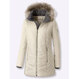 Casual Looks Damen Steppjacke, beige, Gr. 18, unifarben, 100% Polyester, Besatz:100% Polyester, Fellimitat:80% Polyacryl, 20% Polyester,