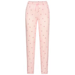 Damen Pyjamahose, VIVANCE DREAMS BY LASCANA, Gr. 36, rosa, Single Jersey, Obermaterial: 50% Baumwolle, 50% Viskose, bedruckt, gestreift, Hosen, in