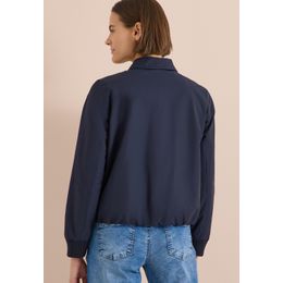 Cecil Damen Jackenblazerurban dunkelblau, Gr. XXL, unifarben, Web, Obermaterial: 58% Baumwolle, 42% Nylon. Futter: 100% Polyester, Blazer, Blouson