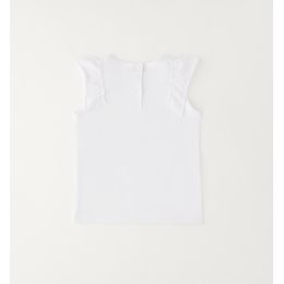 IDO M&auml;dchen T-Shirt "BABY GIRL SUMMER T-SHIRT", wei&szlig;, Gr. 110, 94% Baumwolle, 6% Elasthan, Shirts