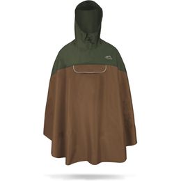 Normani Outdoor Sports Regenponcho Cherrapunji in Oliv/Braun | Gr.: 3XL