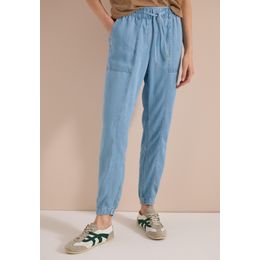 Cecil Damen Stoffhose, blau, Gr. XL, unifarben, Stoff, 100% Lyocell, Hosen, aus Lyocell