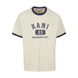 Karl Kani Herren T-Shirt "Karl Kani College Regular Raglan T-Shirt", beige, Gr. S, bedruckt, 100% Baumwolle, Shirts