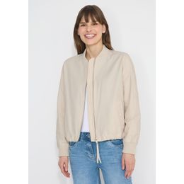 Cecil Damen Blouson, beige, Gr. XXL, unifarben, Web, 66% Baumwolle, 34% Polyamid, Jacken, im soften Baumwoll-Mix