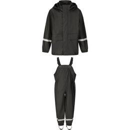 ZIGZAG Jungen Regenanzug "Simba", schwarz, Gr. 140, mehrfarbig, 100% Polyester, Sportanz&uuml;ge, in wasserdichter Qualit&auml;t