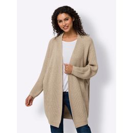 Heine Damen Strick Jacke, Braun, Gr. 38, Longstrickjacken, Material: Polyacryl