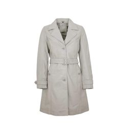 Mauritius Leder-Trenchcoat G&uuml;rtel Lammnappa in Silbergrau | Gr.: 3XL