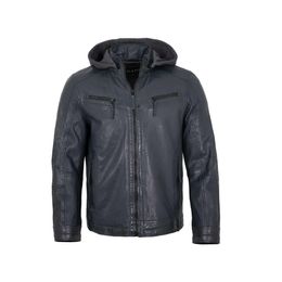 Jilani Lederjacke Kapuze Lammnappa in Navy | Gr.: 54