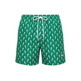 Urban Classics Herren Badeshorts "Urban Classics Herren Pattern Swim Shorts", gr&uuml;n, Gr. XL, 100% Polyester, Badehosen