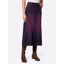 Heine Damen Jeans-Rock, Rot, Gr. 48, Lange R&ouml;cke, Material: Baumwolle
