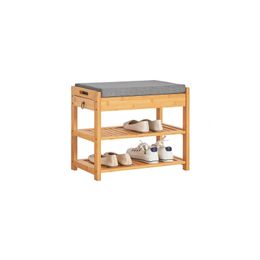 sobuy Schuhbank mit einer Schublade Holzfarbe 55,3x30x46,5cm Rustikal