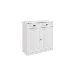 sobuy Schuhschrank mit 2 Schubladen Wei&szlig; 80x35x82,2cm Modern