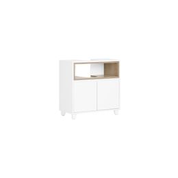sobuy Waschbeckenunterschrank mit 2 T&uuml;ren Wei&szlig; 60x30x60cm Modern