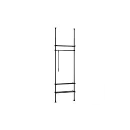 sobuy Garderobenst&auml;nder mit 1 Ablage Schwarz 80x27x300cm Funktional