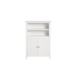 sobuy Badunterschrank mit 2 T&uuml;ren Wei&szlig; 60x25,5x90cm Klassisch