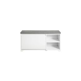 sobuy Schuhbank mit 1 T&uuml;r Wei&szlig; 90x24x47cm Klassisch