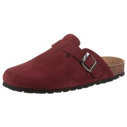ANISTON SHOES Damen Clog, Gr. 40, rot, Veloursleder, unifarben, Schuhe, Hausschuh, Sommerschuh, mit ergonomischem Fu&szlig;bett