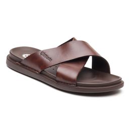 Base London Drift Leder Herren Braune Sandalen