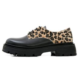 DOGO Damen Ballerina "Brooklyn Black-Leo Damen Halbschuhe", Gr. 40, schwarz, Lederimitat, Schuhe, Handgefertigt