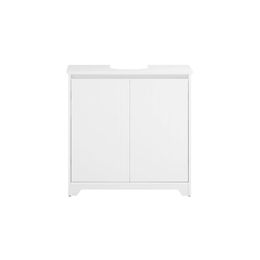 sobuy Waschbeckenunterschrank mit 2 T&uuml;ren Wei&szlig; 60x30x60cm Modern