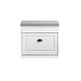sobuy Schuhbank mit 1 Schublade Wei&szlig; 61x24x51cm Funktional