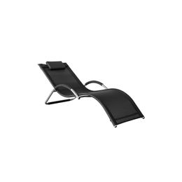 sobuy Sonnenliege mit 120 kg Belastung Schwarz 168x63x68cm Industriell