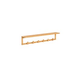 sobuy Wandgarderobe mit 1 Regal Holzfarbe 90x12,5x14,5cm Funktional