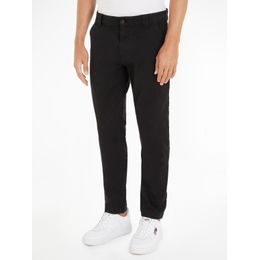 Tommy Jeans Herren Chinohose "TJM SCANTON", schwarz, Gr. 38, Web, Obermaterial: 98% Baumwolle, 2% Elasthan, Hosen, mit Markenlabel
