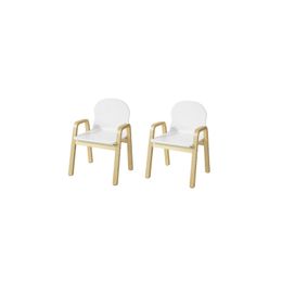 sobuy 2er-Set Kinderst&uuml;hle h&ouml;henverstellbar Wei&szlig; 40x31x57,5cm Modern