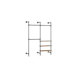 sobuy Garderobenst&auml;nder mit 3 Shelves Schwarz 168x46x220cm Industriell