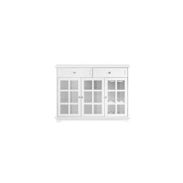 sobuy Sideboard mit 2 Schubladen Wei&szlig; 119x40x90cm Modern