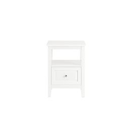 sobuy Nachttisch mit 1 Schublade Wei&szlig; 45x35x60cm Modern
