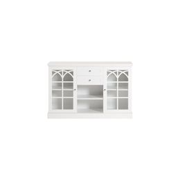 sobuy Sideboard mit 2 Schubladen Wei&szlig; 120x39x78cm Modern