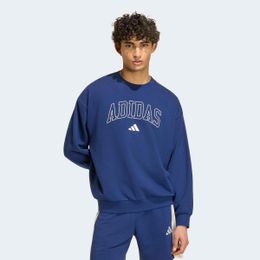 Herren Sweatshirt "M COLL FT CRW", blau, Gr. L, adidas Sportswear, Obermaterial: 55% Baumwolle, 36% Polyester, 9% Viskose, Sweatshirts