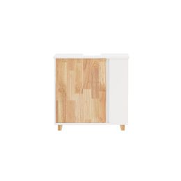 sobuy Waschbeckenunterschrank mit 2 T&uuml;ren Wei&szlig; 60x30x60cm Funktional