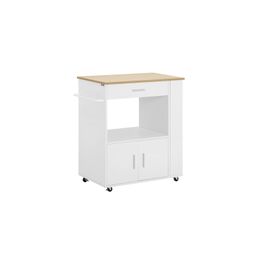 sobuy K&uuml;chenwagen mit 1 Schublade Wei&szlig; 75x46x88cm Funktional