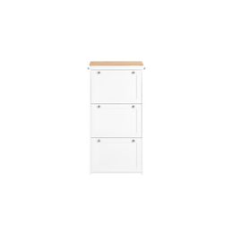 sobuy Schuhschrank mit 3 T&uuml;ren Wei&szlig; 53x24x116cm Nordisch