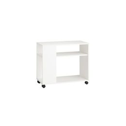 sobuy Couchtisch mit 2 F&auml;chern Wei&szlig; 70x35x61,5cm Modern
