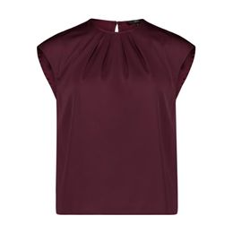Zero Satin-Bluse mit Rundhalsausschnitt in Dark Aubergine | Gr.: 40