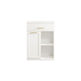sobuy Badunterschrank mit 1 Schublade Wei&szlig; 66x37x90cm Rustikal