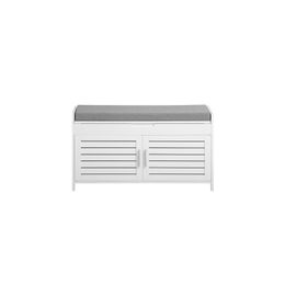 sobuy Schuhbank mit 2 T&uuml;ren Wei&szlig; 90x32,5x50cm Funktional