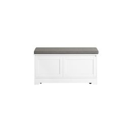 sobuy Schuhbank mit 2 T&uuml;ren Wei&szlig; 90x35x48cm Modern