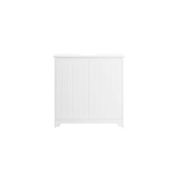 sobuy Waschbeckenunterschrank mit 2 T&uuml;ren Wei&szlig; 60x30x60cm Modern