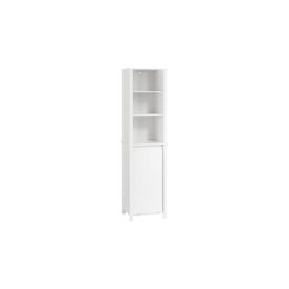 sobuy Badezimmerschrank mit einer T&uuml;r Wei&szlig; 45x35x170cm Modern