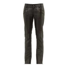 RICANO Damen Bikerhose "Lederhose Tally Pant", schwarz, Gr. L, Obermaterial: 100% Lammnappaleder LANA., Hosen, Handgefertigt aus echtem Leder
