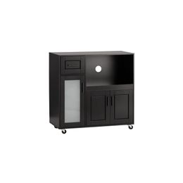 sobuy K&uuml;cheninsel mit 1 Schublade Schwarz Modern
